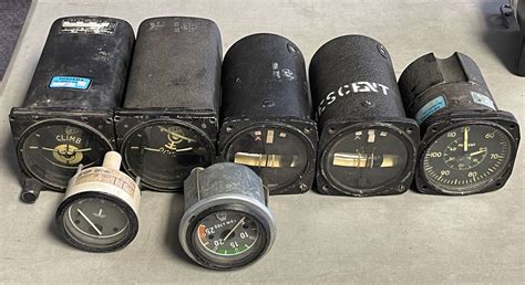 Group Of 7 Vintage Aircraft Indicators Includes Cf Electric