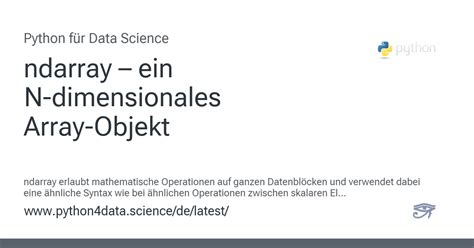Ndarray Ein N Dimensionales Array Objekt Python Für Data Science