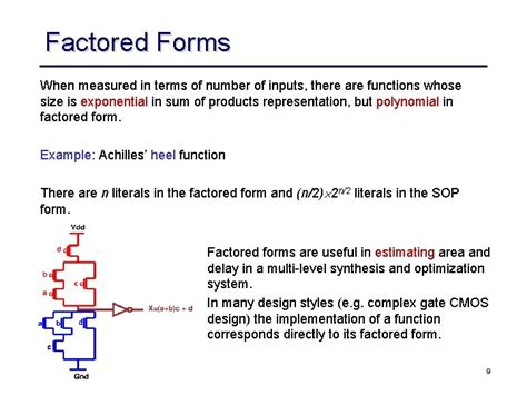 logic synthesis factored forms courtesy rk brayton ucb