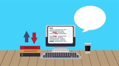 Programming Or Software Development Loopable Concept Isometric Laptop With Programming Code