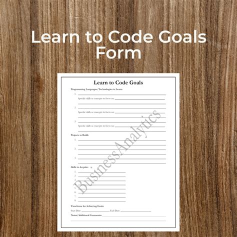 Coding Odyssey Navigator A Dynamic Learn To Code Goals Form For