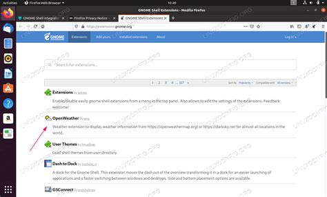 How To Install Gnome Shell Extensions On Ubuntu Focal Fossa Linux Desktop Linux