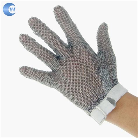 Food Grade Stainless Steel 304 Metal Ring Mesh Glove Knife Cutting Glove For Butcher Cut