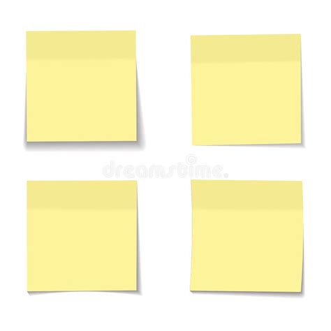 Vector Set Of Realistic Paper Yellow Memo Sheets Stock Vector Illustration Of Memo Notice