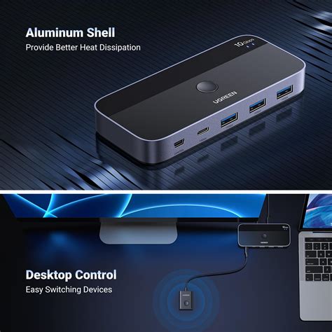 Ugreen 10gbps Usb C Switch 2 Computers Share 4 Usb 3 2 Ports Ugreen Eu