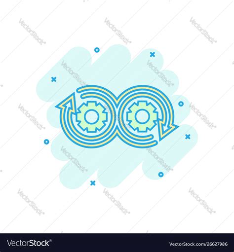 Development Icon In Comic Style Devops Cartoon Vector Image