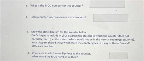 Solved A What Is The MOD Number For This Counter B Is Chegg