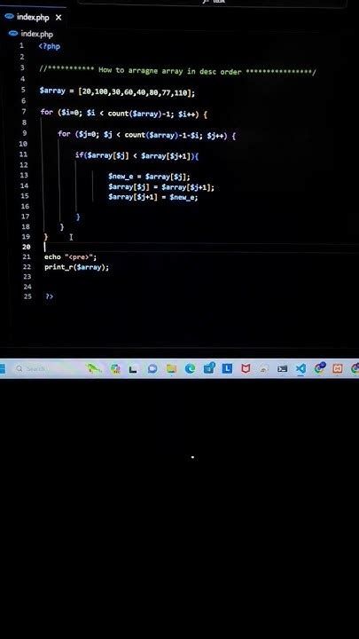 How To Arrange A Array In Desc Order In Php Shorts Coding Viral