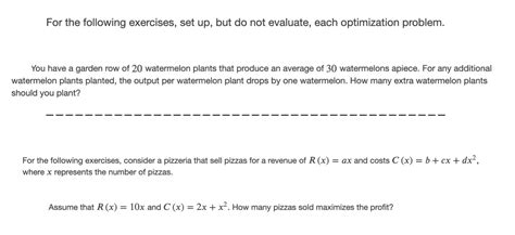 solved for the following exercises set up but do not
