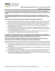 AWS Certified Solutions Architect Professional Sample Questions C Pdf AWS Certified