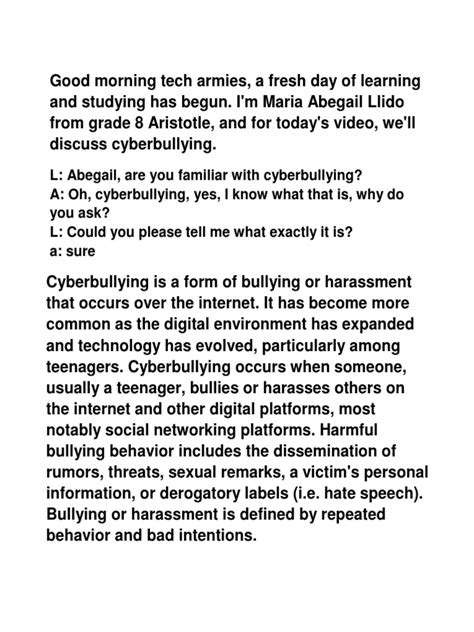 ict script pdf cyberbullying social institutions