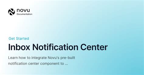 Inbox Notification Center Novu