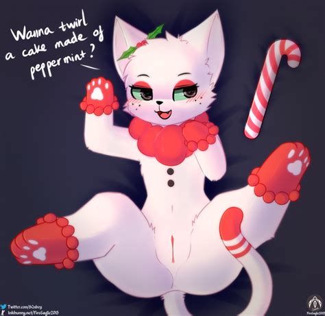 Rule 34 Absurd Res Bed Blush Candy Candy Cane Dessert Domestic Cat Fangs Felid Feline Felis