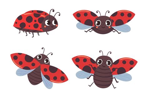 Cartoon Flying Ladybug