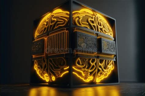 Brain Shaped Server Artificial Intelligence Machine Learning Neural Networks Generative Ai