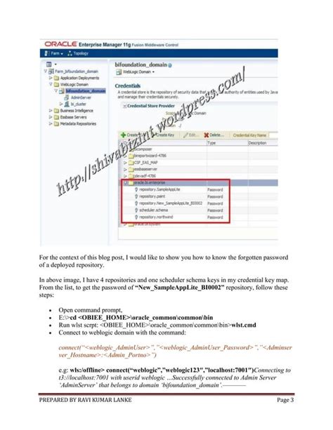 How To Reset Forgotten Obiee 11 G Rpd Passwd Pdf