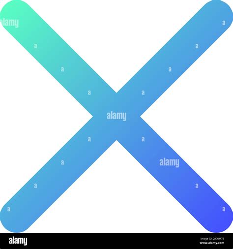 Cross Mark Pixel Perfect Gradient Linear Ui Icon Stock Vector Image