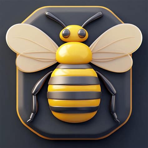 3d Bee Icon Pollinator And Environmental Illustration Logo Premium Ai