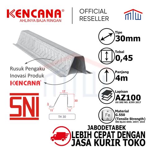 Jual Reng Kecil Baja Ringan Kencana Asimetris Reng Th 30 045 Standard