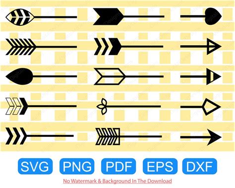 Split Arrow Svg Dxf Png Pdf Eps Files Arrow Digital Clip Art Silhouette Cutting Files For