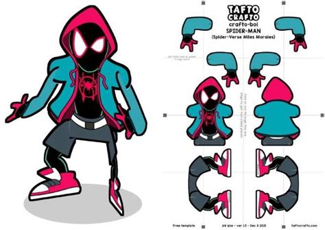 Craftoboi Spider Verse Miles Morales Paper Toy By Tafto Crafto