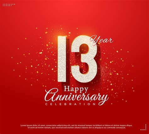 13e Anniversaire Avec Illustration De Nombres Flottants Vecteur Premium