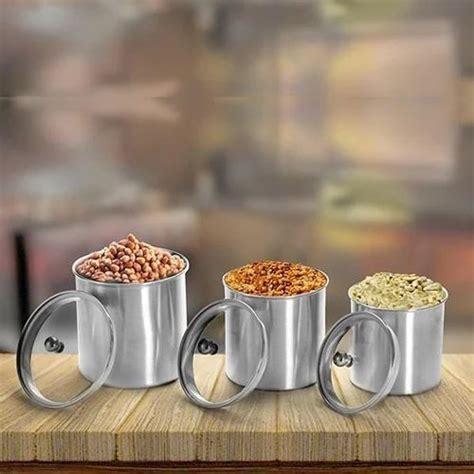 Candy Storage Canister At Rs 706 3 Set Stainless Steel Jar In Sonipat