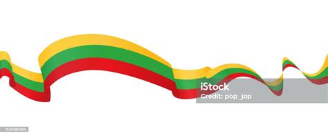 리투아니아의 국기 벡터 흔들리는 리본 배너입니다 흰색 배경에 격리 0명에 대한 스톡 벡터 아트 및 기타 이미지 0명 3차원 형태 국가 관광명소 Istock