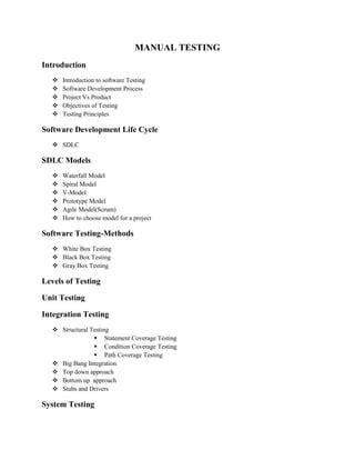 Manual Testing Syllabus By KRN Informatix PDF