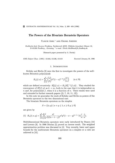 Pdf The Powers Of Bivariate Bernstein Operators