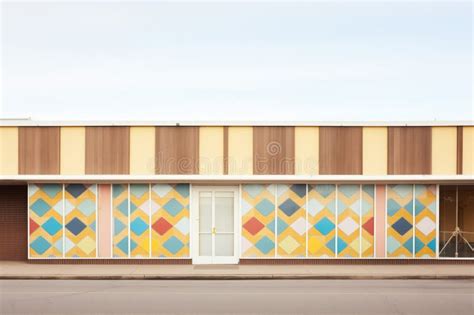 Modernist Facade Of A Building With Geometric Patterns Stock Image Image Of Generated