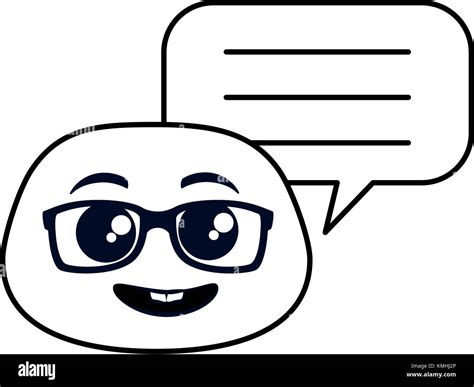 Nerd Emoji Face With Speech Bubble Vector Illustration Design Stock Vector Image And Art Alamy