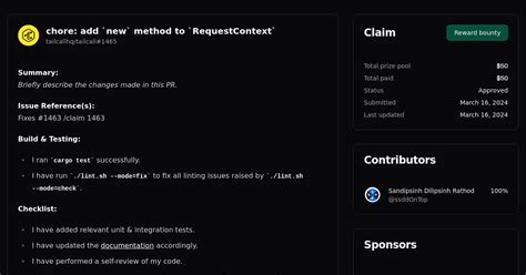 Chore Add `new` Method To `requestcontext` Algora