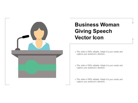 Business Woman Giving Speech Vector Icon Ppt Powerpoint Presentation