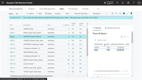 creating power bi reports for displaying list data in dynamics 365