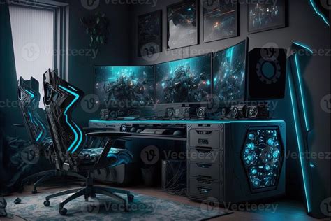 Spectacular Gaming Room Interior Gaming Pc Gaming Desk 51 Off