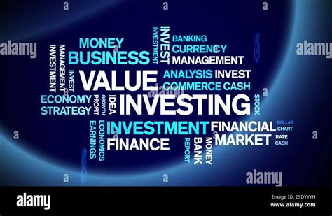K Value Investing Animated Tag Word Cloud Text Design Animation Seamless Loop Stock Video