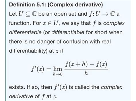 5 Complex Differentiation Flashcards Quizlet