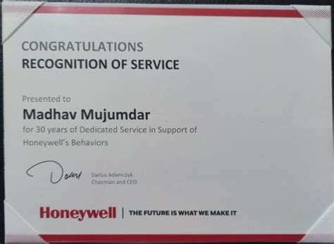 Madhav Mujumdar On Linkedin Completed 30years Service Honeywell 69 Comments