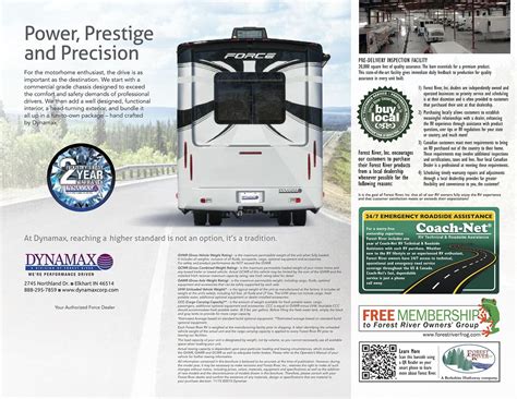 2016 Dynamax Force Brochure Download Rv Brochures