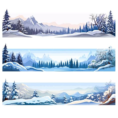 Premium Vector Snowy Banners Clip Art On White Background