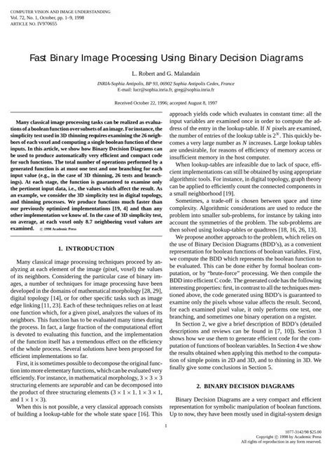 Pdf Fast Binary Image Processing Using Binary Decision Diagrams Dokumen Tips