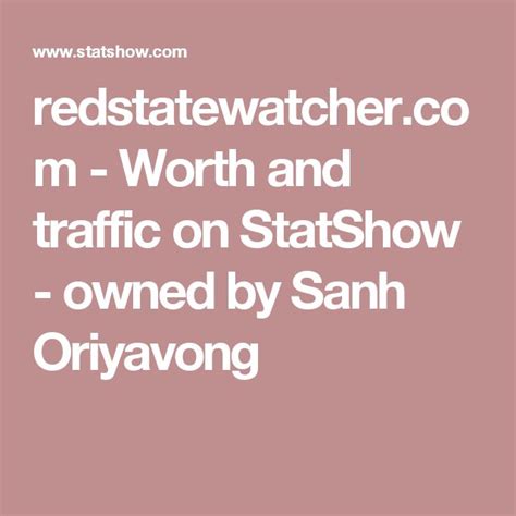 Worth And Traffic On Statshow Owned By Sanh