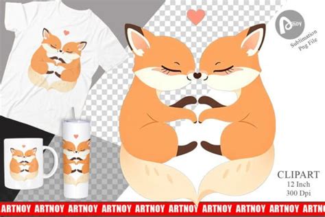 Clipart Love Fox Graphic By Artnoy · Creative Fabrica