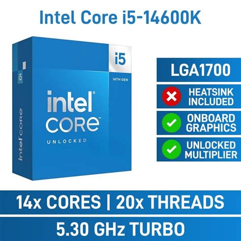 Cpu ซีพียู Intel Core I5 14600k 14c 20t 2 6 5 3ghz Intel Socket 1700 Shopee Thailand