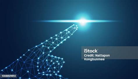 손가락 원에서 지적 추상 핸드 와이어 프레임 디지털 기술 개념 회로 Sci Fi 푸른 빛에 안녕 기술 미래 시안색 흰색 배경 서식 파일 웹 디자인 또는 프레 젠 테이 션