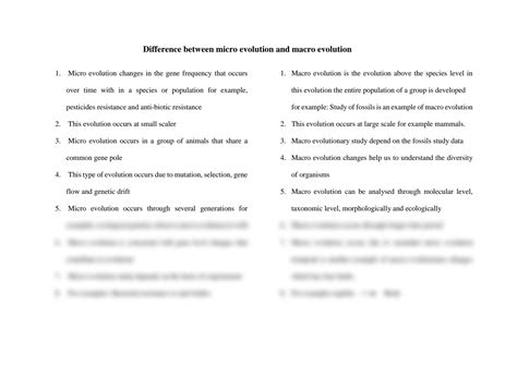 Solution Difference Between Micro Evolution And Macro Evolution
