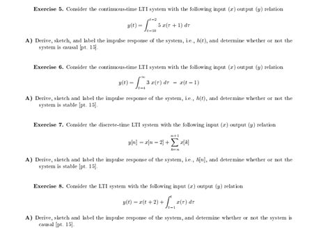Solved Exercise 5 Consider The Continuous Time Lti System