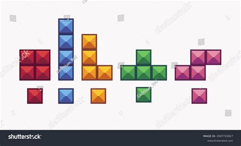 Tetris Pieces Pixel Art Set Logic Stock Vector Royalty Free 2507731817 Shutterstock