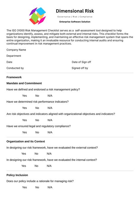 Iso 31000 Checklistpdf Business Administration Business